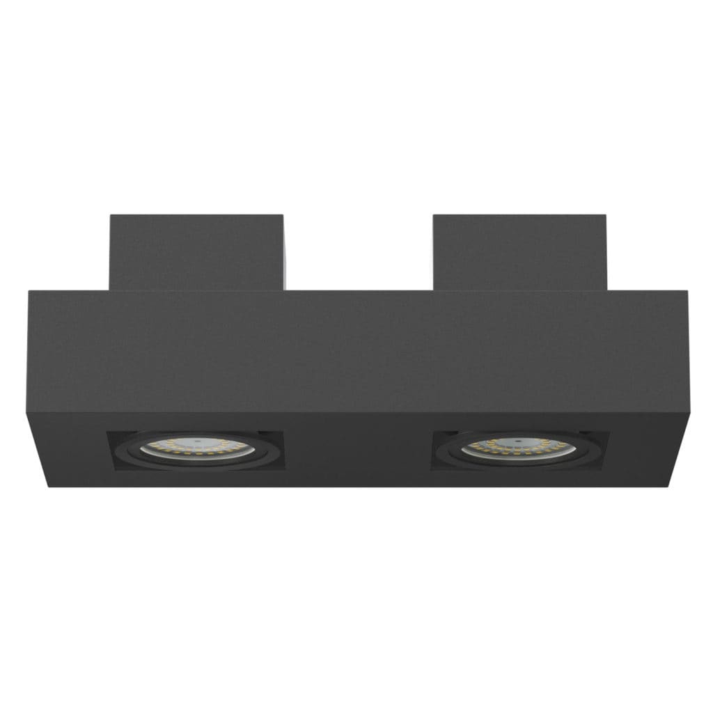 Black Double Rectangular Halogen Light 3D Model