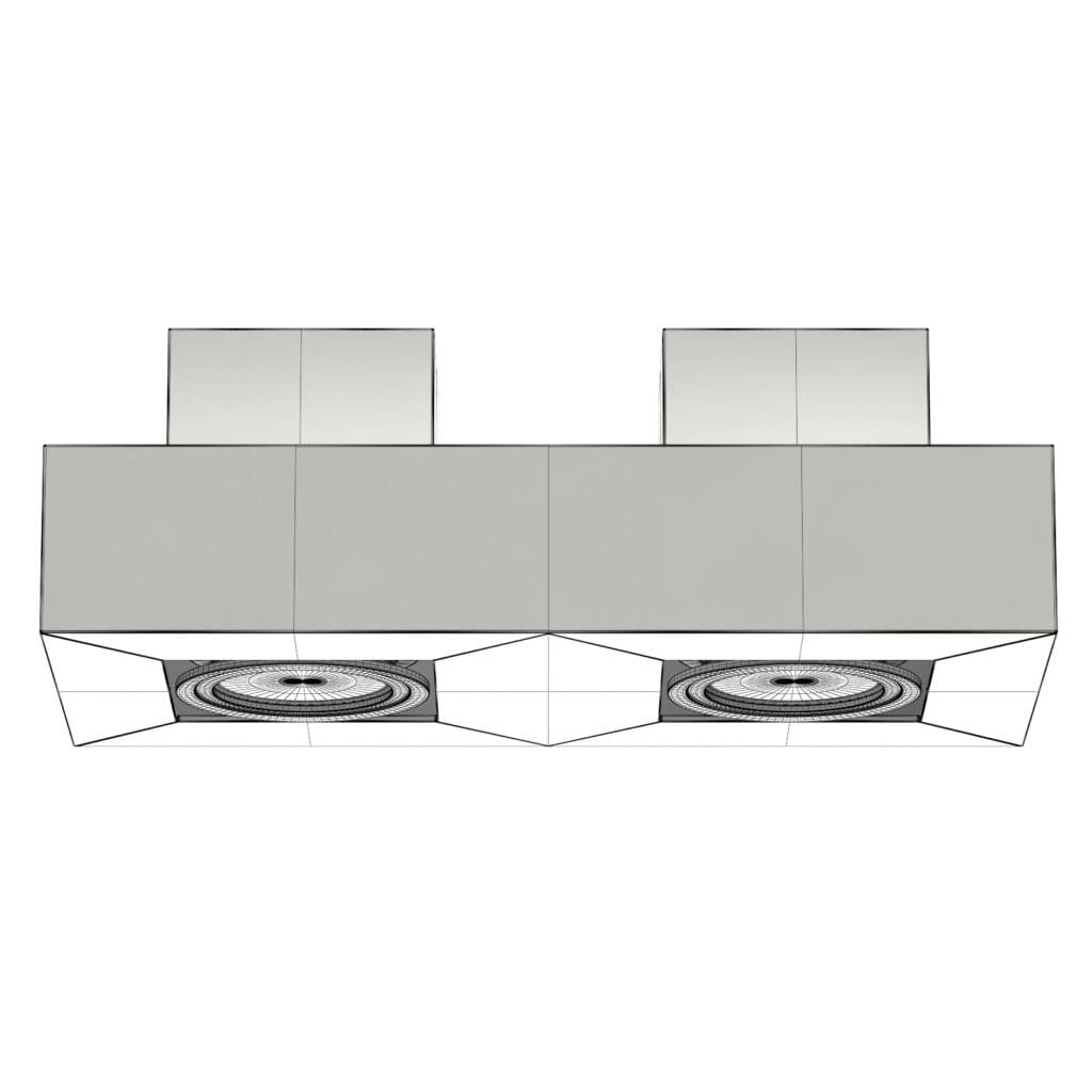 Black Double Rectangular Halogen Light 3D Model