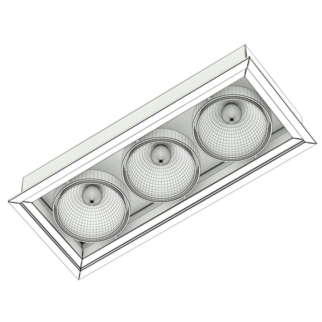 Triple Ceiling Light 3D Model