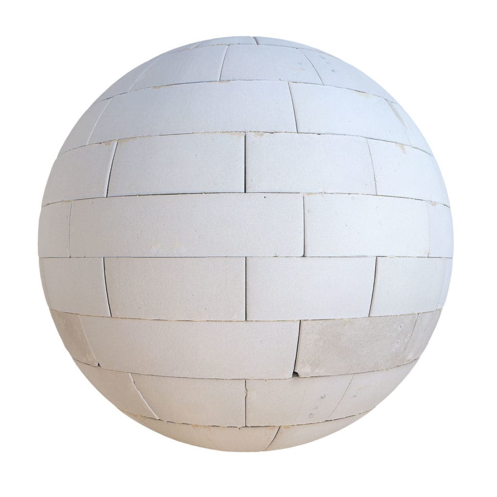 White Brick Wall PBR Texture