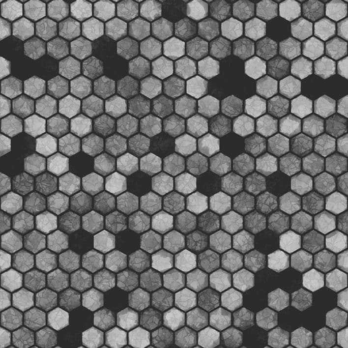 Damaged Hexagonal Concrete Tiles PBR Texture