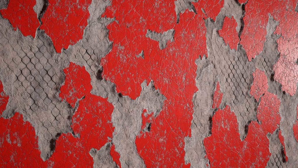 Damaged Red Painted Wall PBR Texture