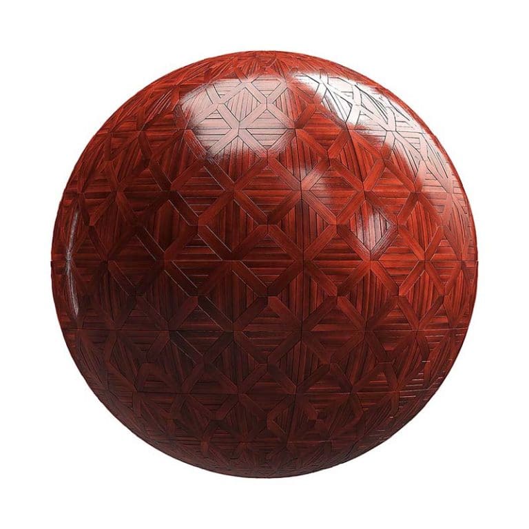 Red Baroque Wood Parquet PBR Texture