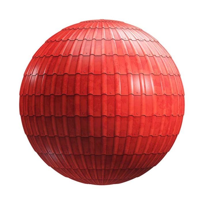 Red Metal Roof PBR Texture