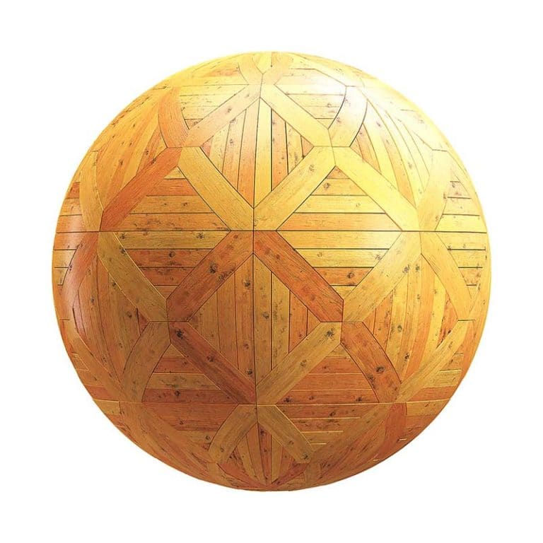 Yellow Baroque Wood Parquet PBR Texture