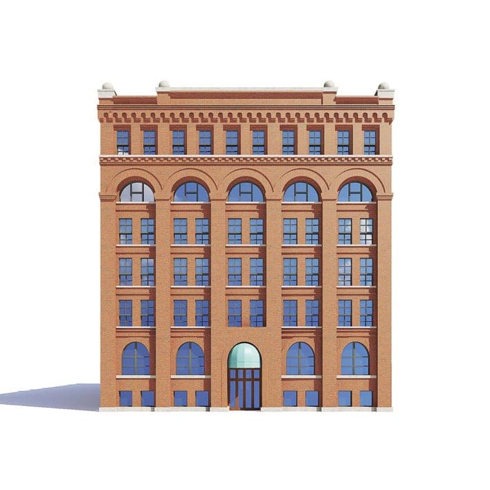 Brick Building 3D Model