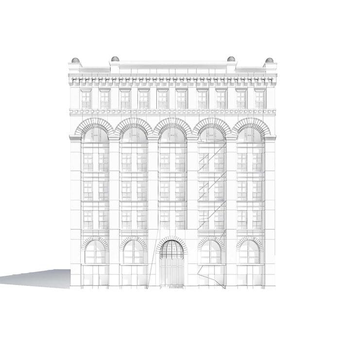 Brick Building 3D Model