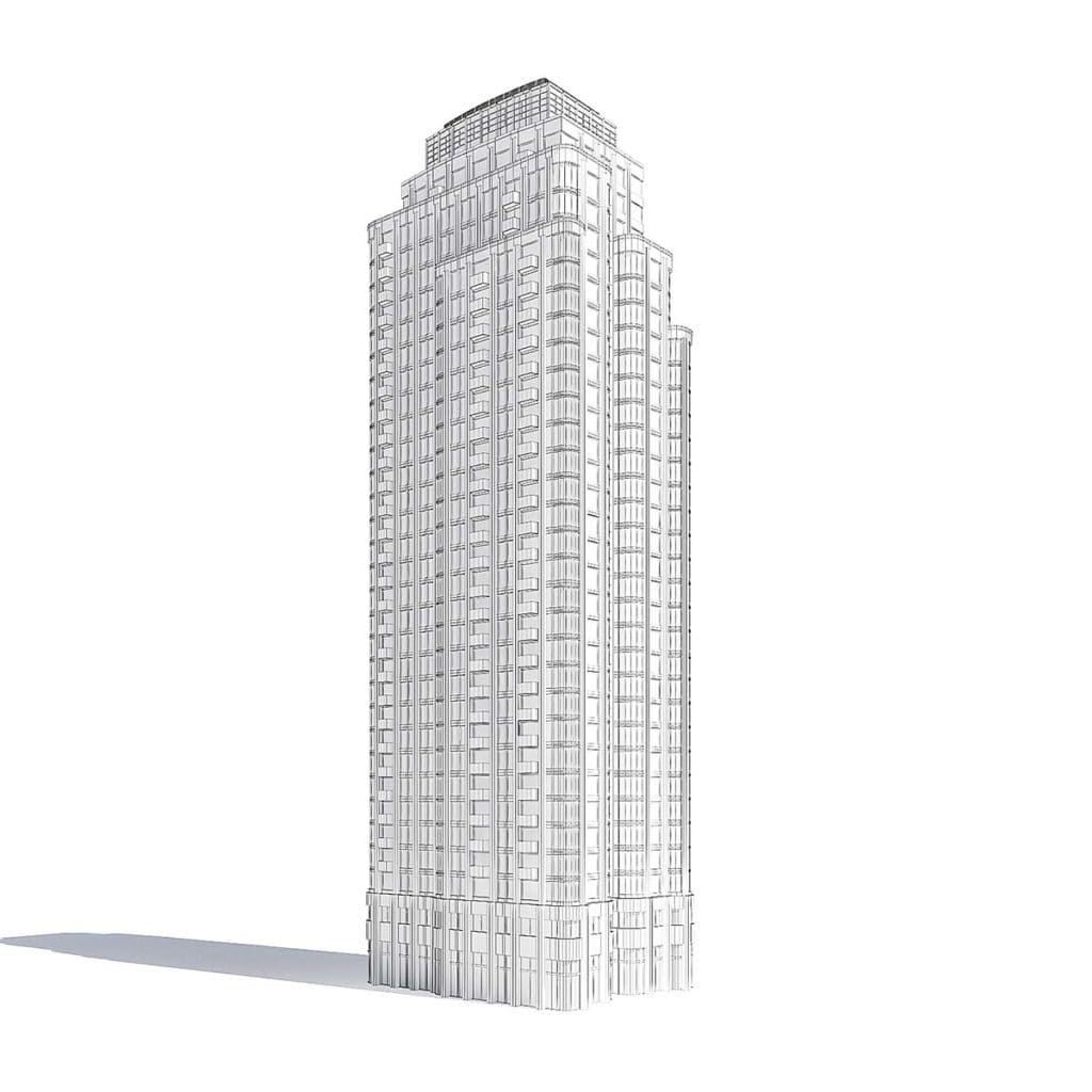 Tall Apartment Building 3D Model