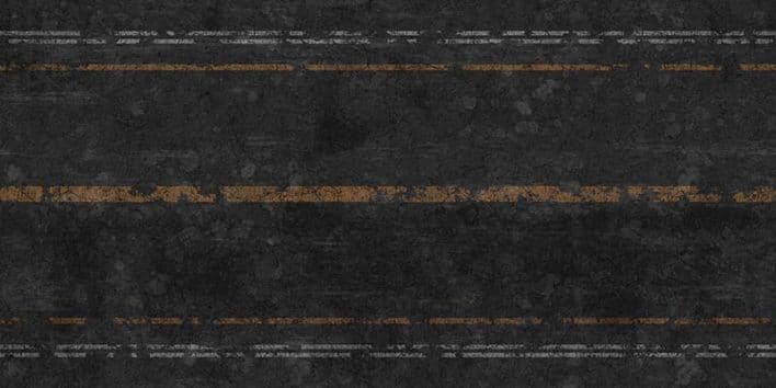 Damaged Road with Pavement and Lanes PBR Texture