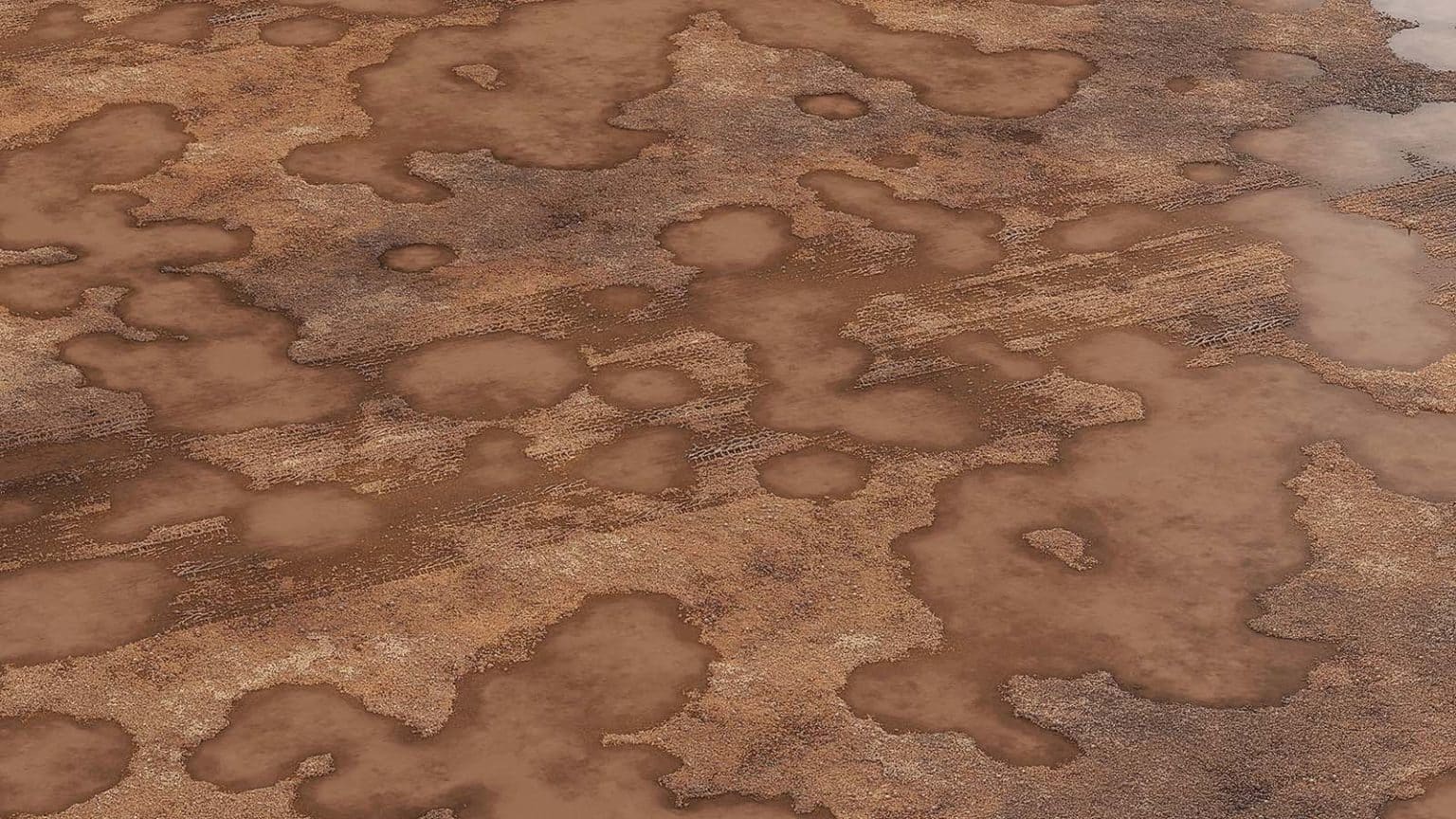 Dirt Road with Puddles PBR Texture