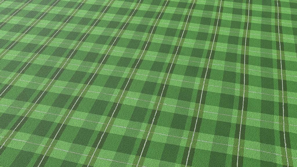 Green Checkered Fabric PBR Texture