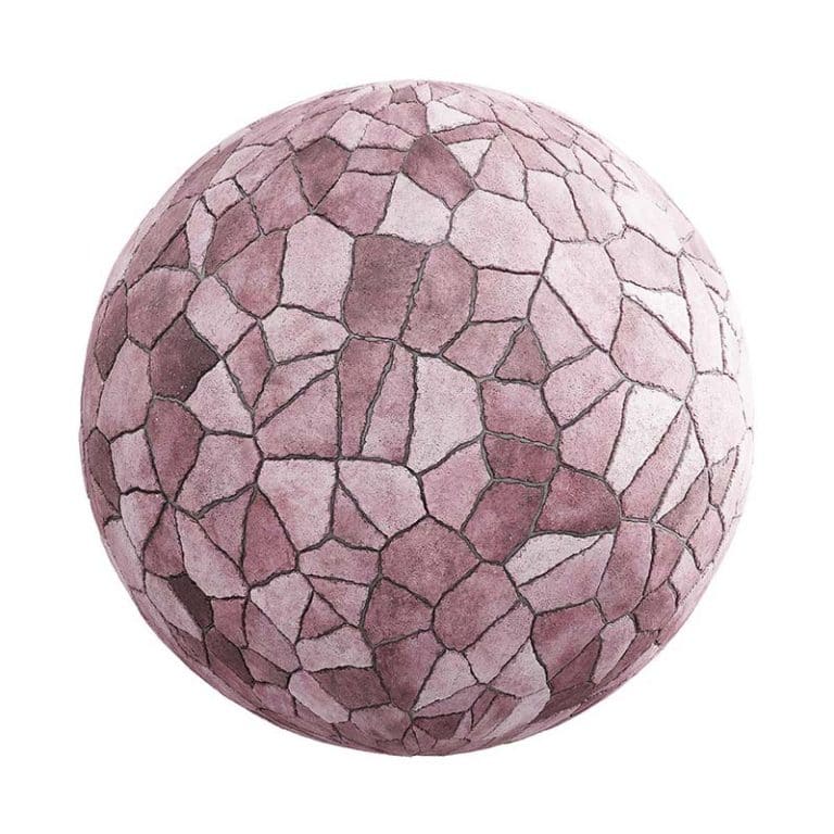 Irregular Red Sandstone Pavement PBR Texture