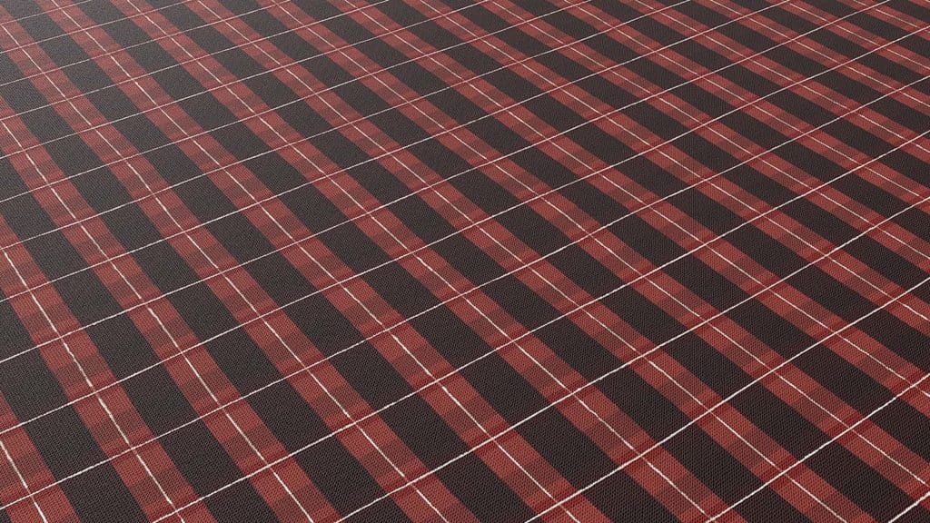 Red Checkered Fabric PBR Texture