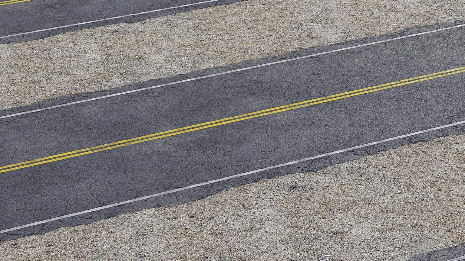 Road with Roadside and Lanes PBR Texture