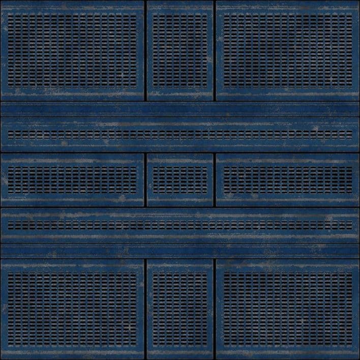 Blue Metal Floor Grate PBR Texture