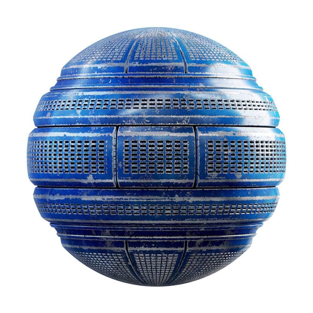 Blue Metal Floor Grate PBR Texture