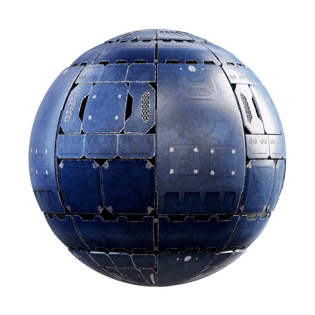 Blue Space Ship Wall PBR Texture