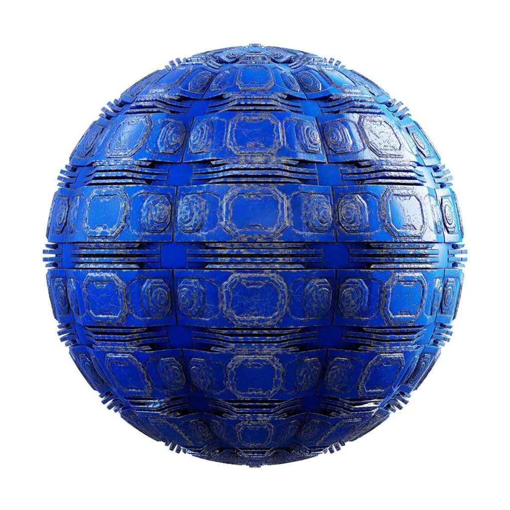 Blue Space Ship Wall PBR Texture