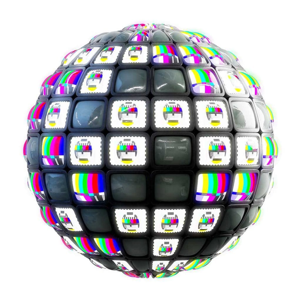 CRT Display Screens Turned On PBR Texture