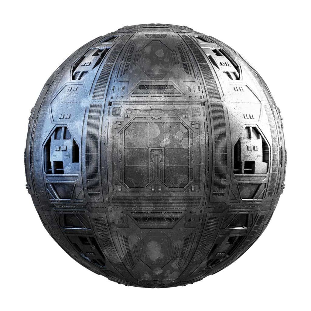 Grey Metal Space Ship Wall PBR Texture