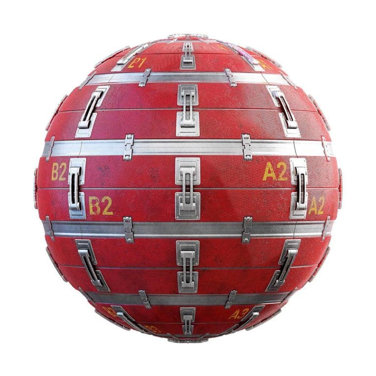 Red and Metal Container PBR Texture