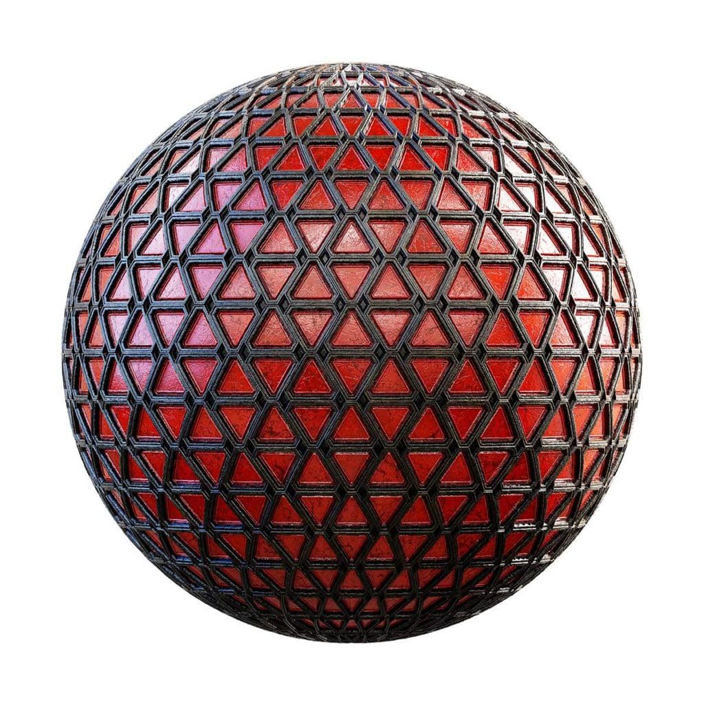 Red Triangular Space Ship Wall PBR Texture
