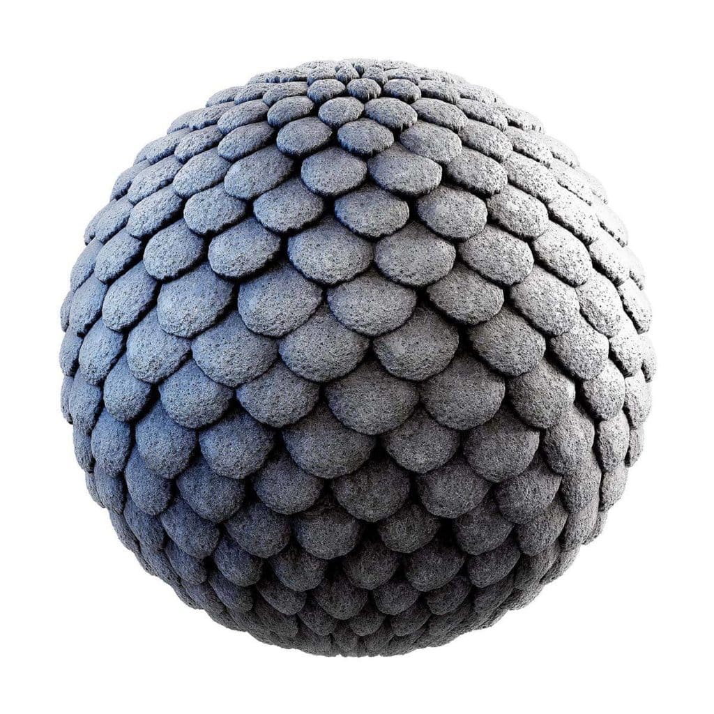 Stone Roof Tiles PBR Texture