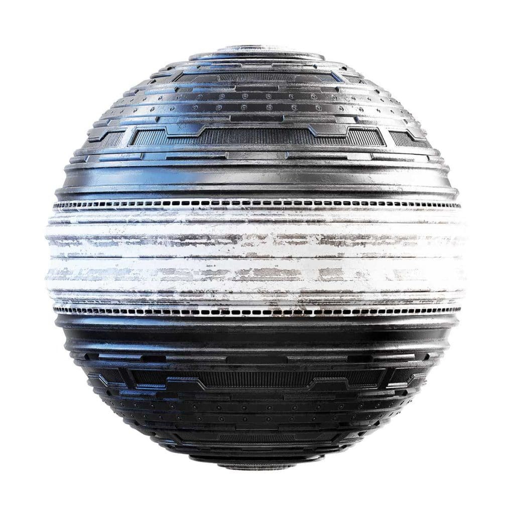 White and Black Space Ship Wall PBR Texture