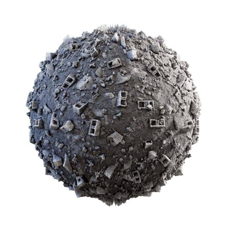 Brick and Concrete Rubble PBR Texture