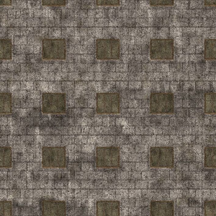 Brick Wall with Masked Windows PBR Texture