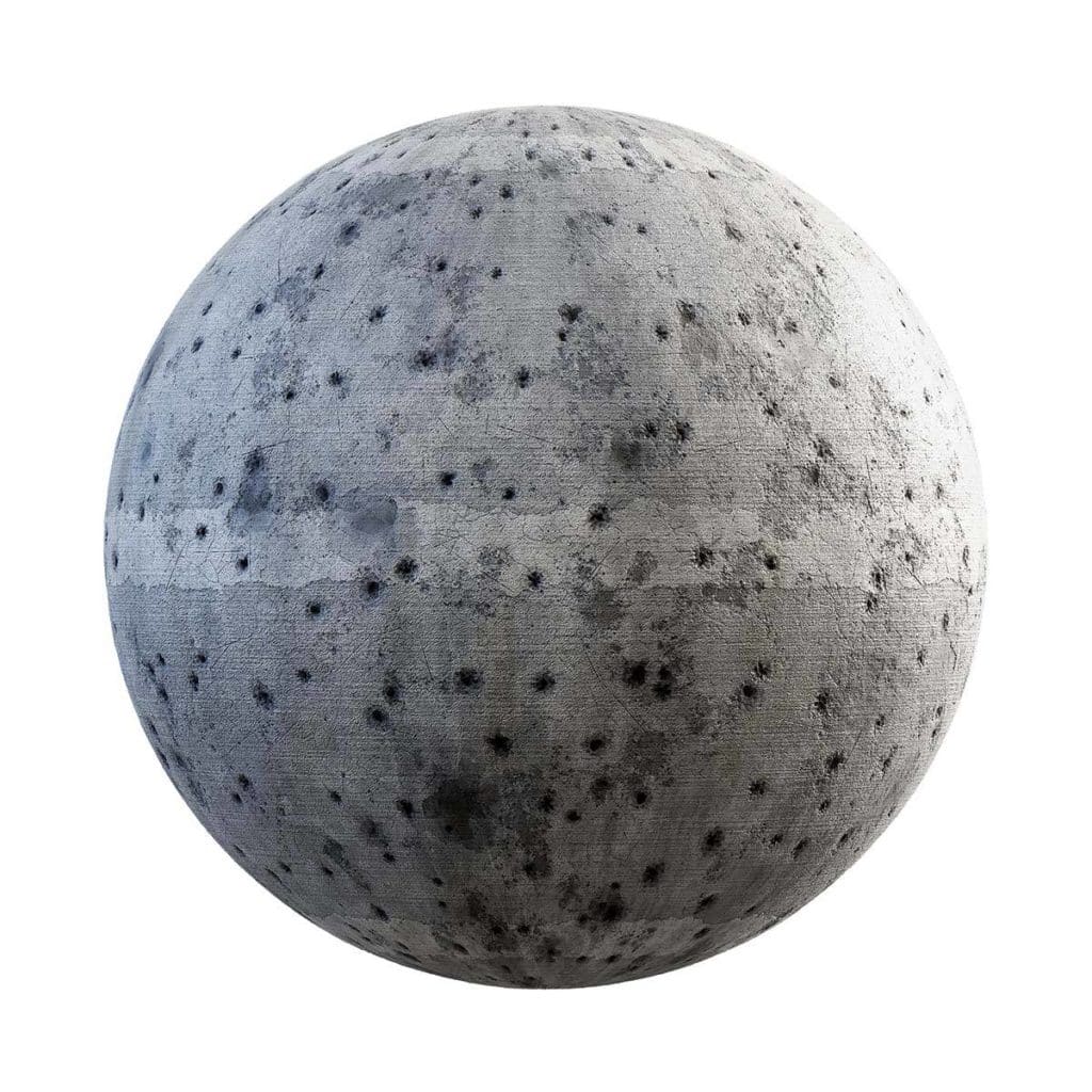 Bullet Damaged Concrete PBR Texture
