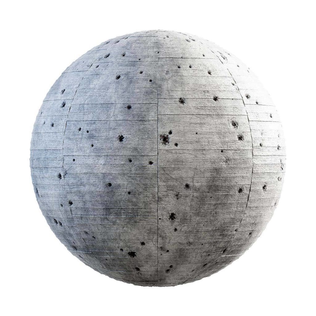 Bullet Damaged Concrete PBR Texture