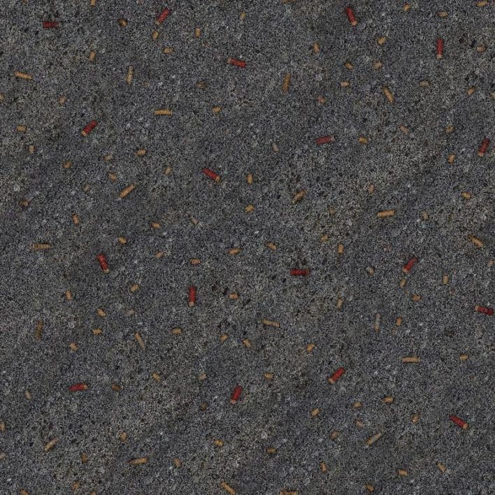 Bullets on Asphalt Road PBR Texture