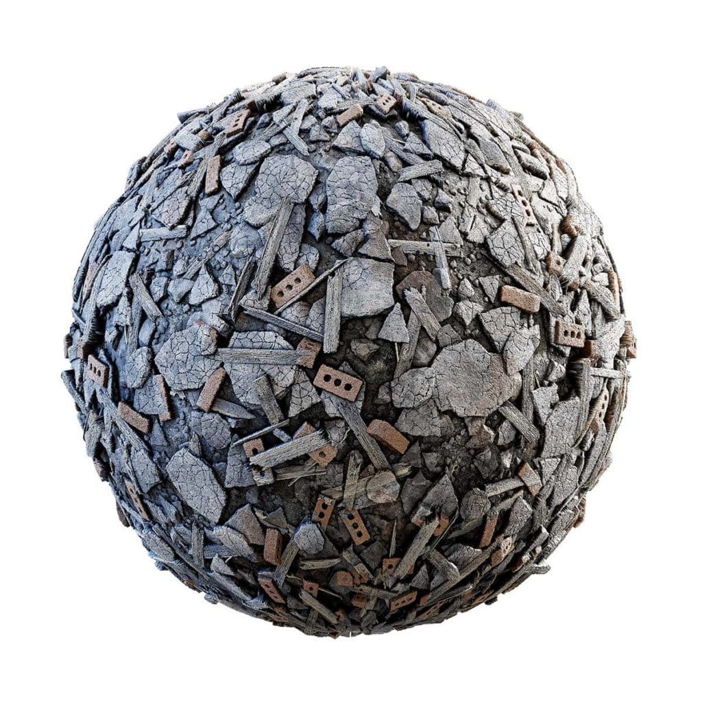 Concrete and Wood Rubble PBR Texture