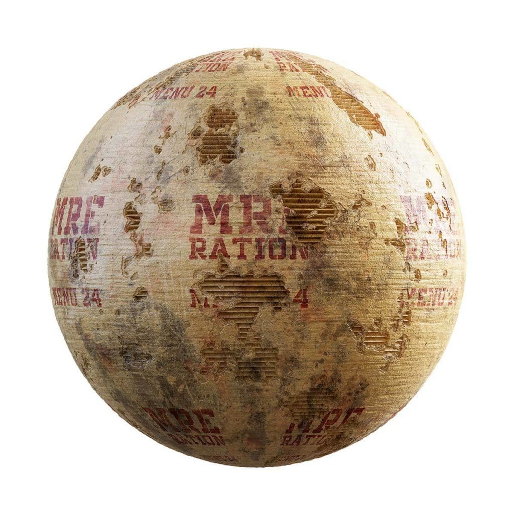 Damaged Cardboard Ration Box PBR Texture
