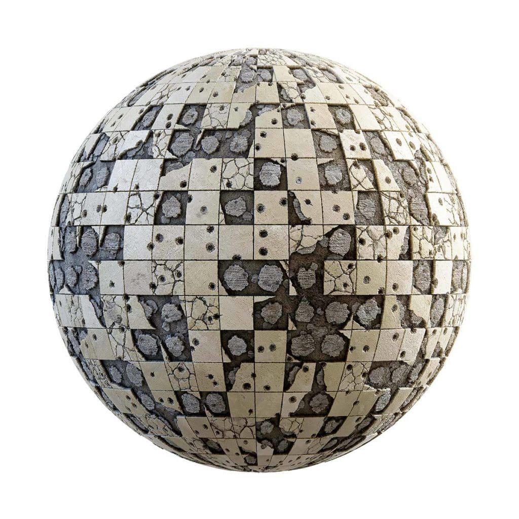 Damaged Ceramic Tiles PBR Texture