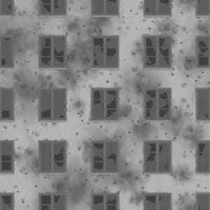 Damaged Plaster Wall with Broken Windows PBR Texture