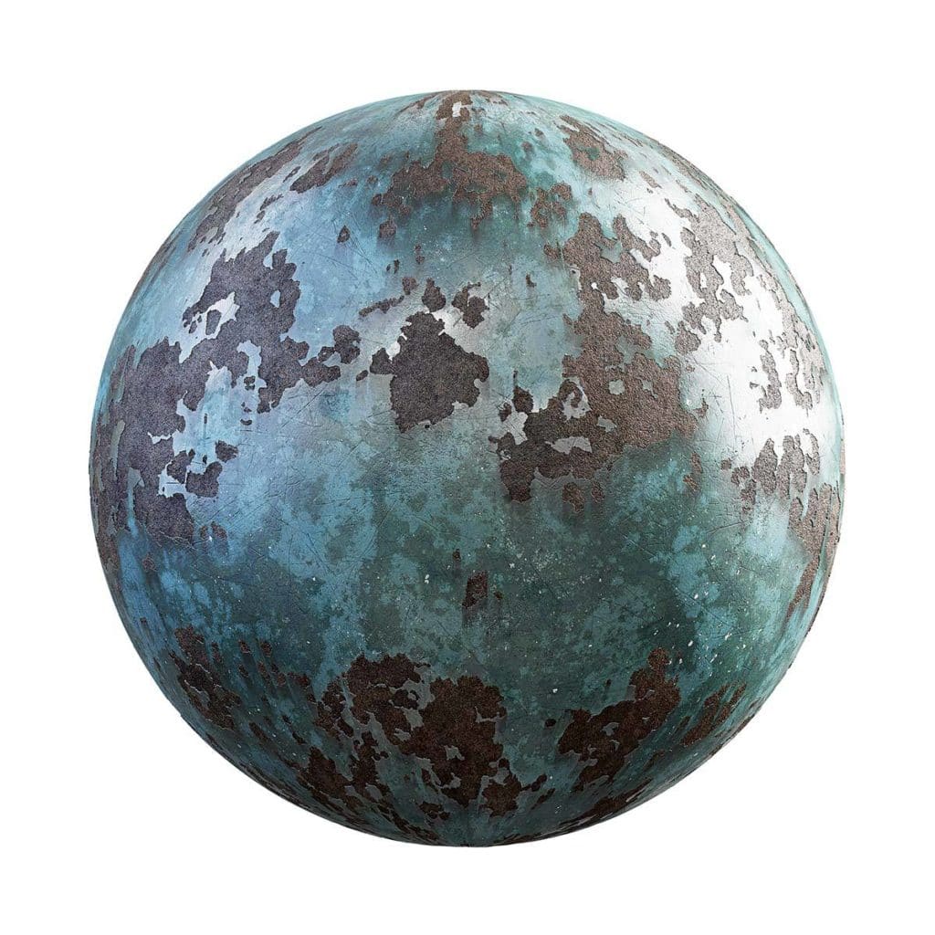 Flaked Cyan Metal PBR Texture