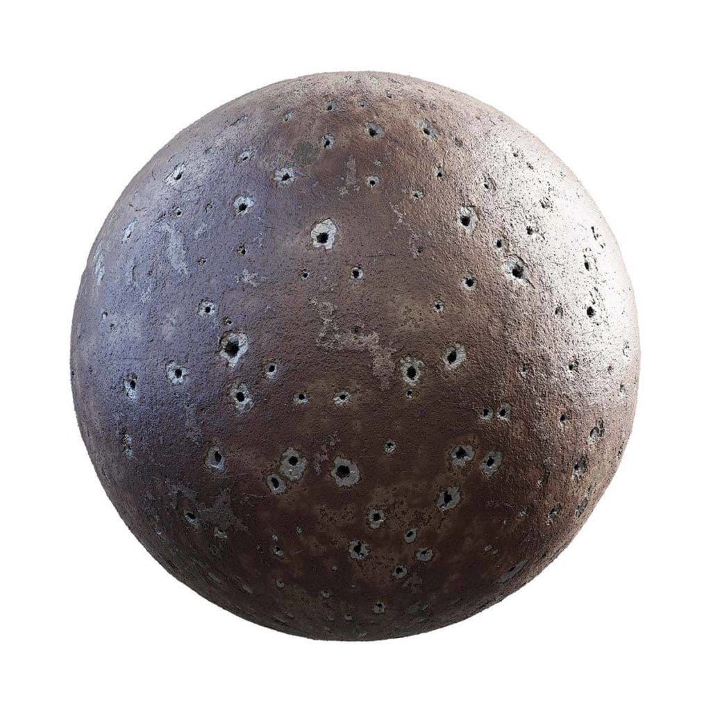 Metal with Bullet Holes PBR Texture