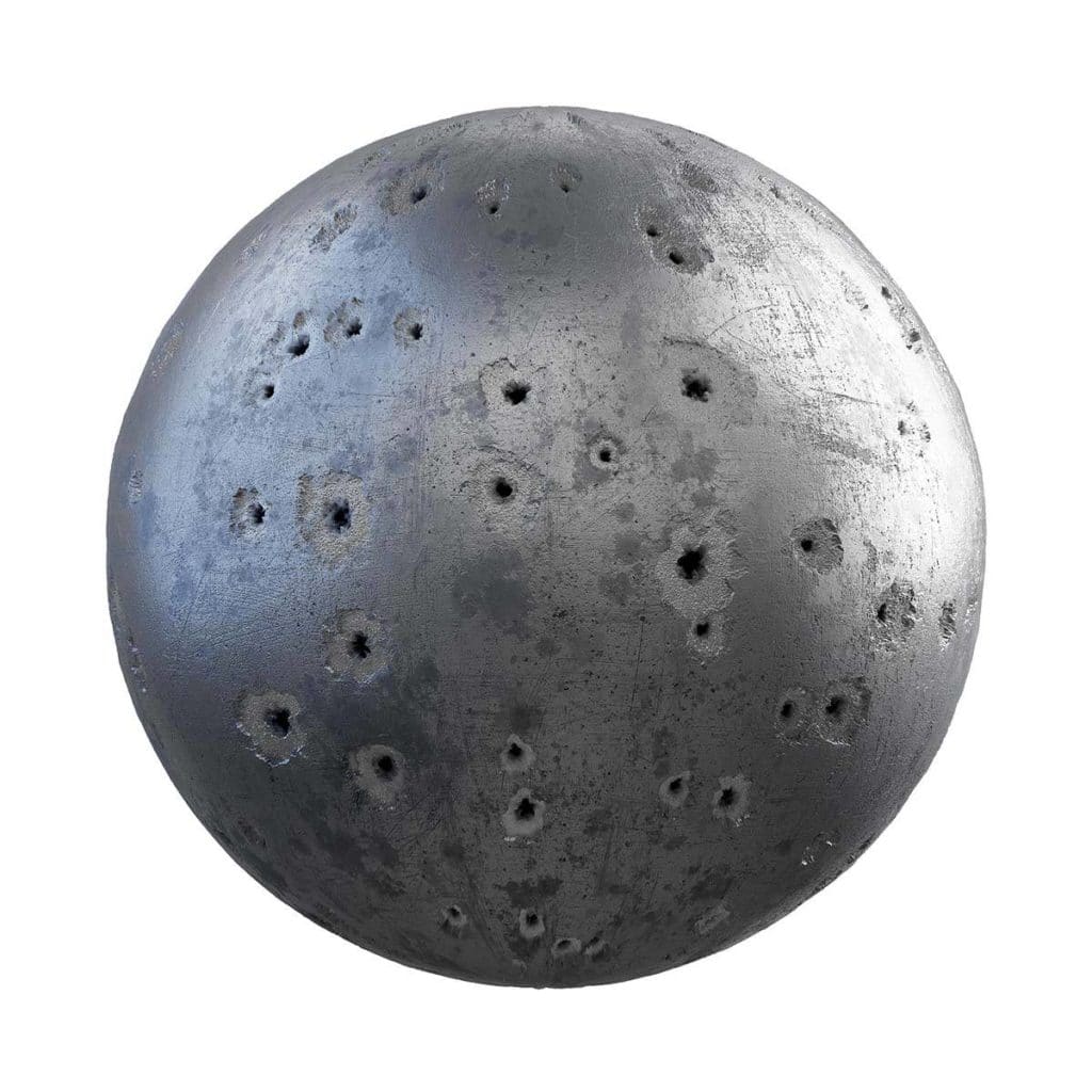 Metal with Bullet Holes PBR Texture