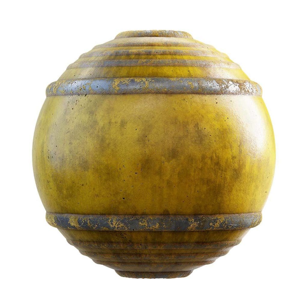 Yellow Metal Barrel PBR Texture