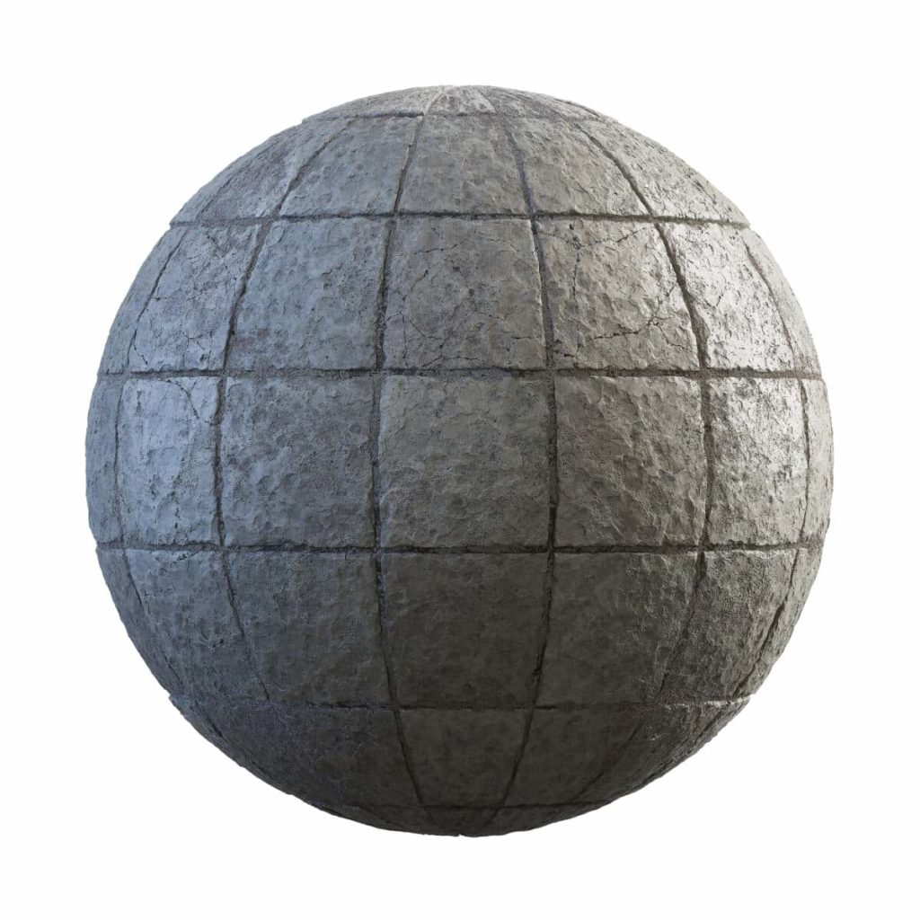 Beige Square Stone Pavement PBR Texture