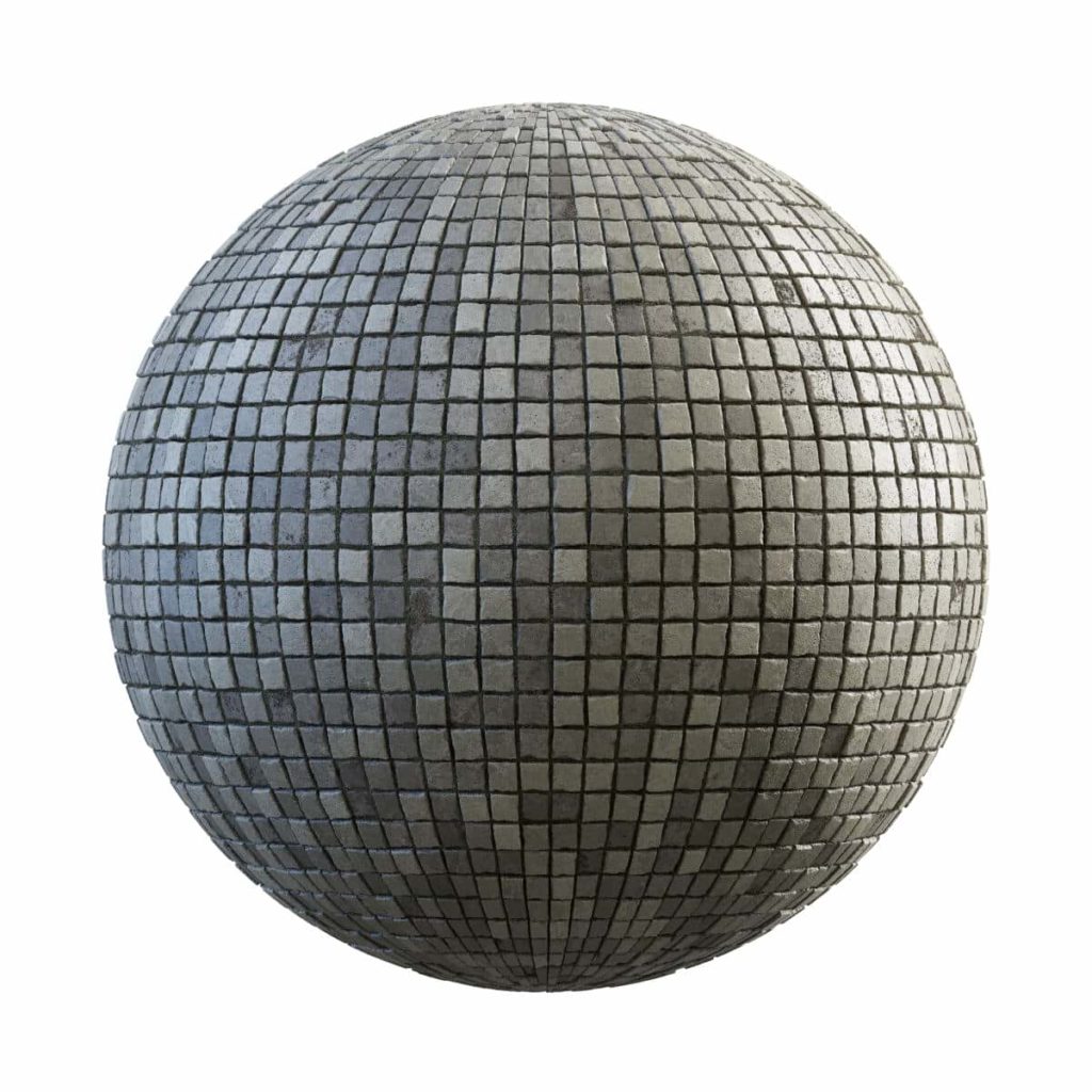 Beige Square Stone Pavement PBR Texture