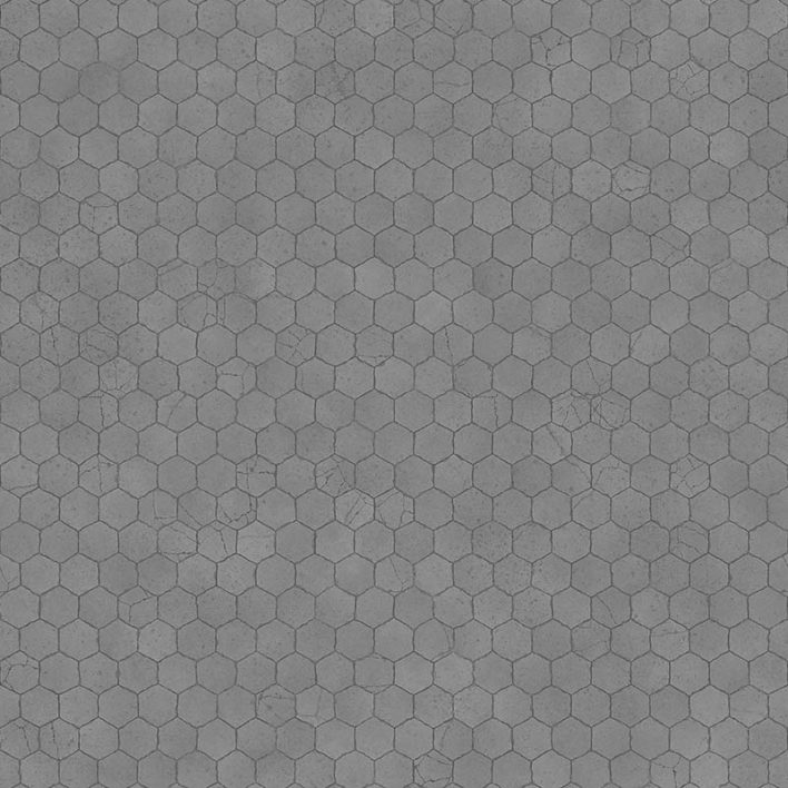 Cracked Grey Hexagon Concrete Pavement PBR Texture