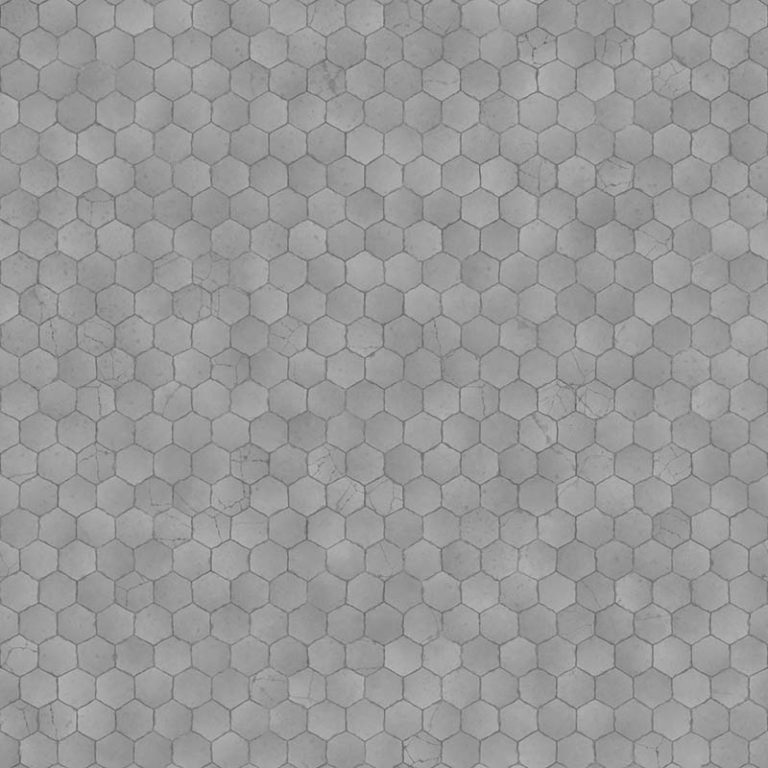 Cracked Grey Hexagon Concrete Pavement PBR Texture