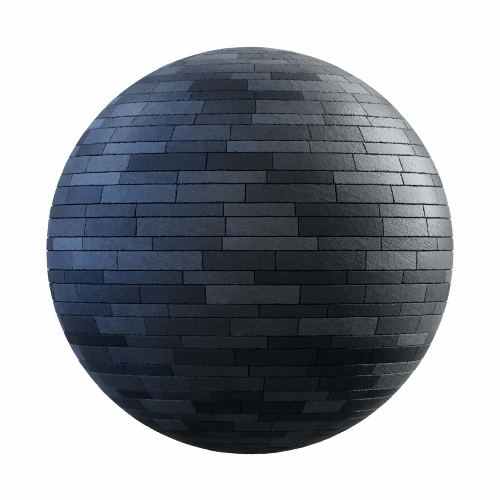 Dark Grey Rectangular Stone Pavement PBR Texture