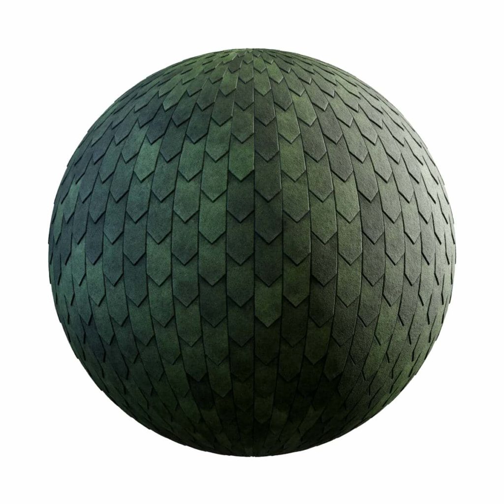 Green Shingle Roof PBR Texture