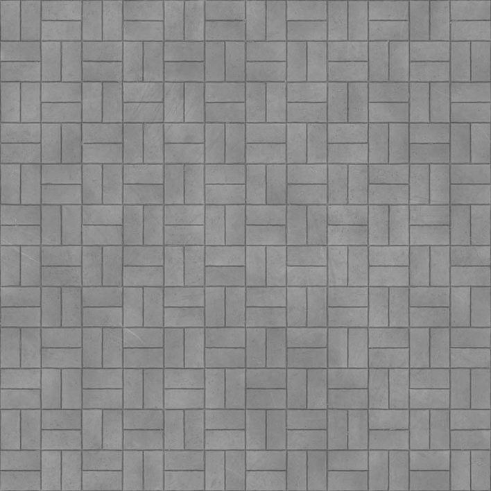 Grey Concrete Pavement with Moss PBR Texture