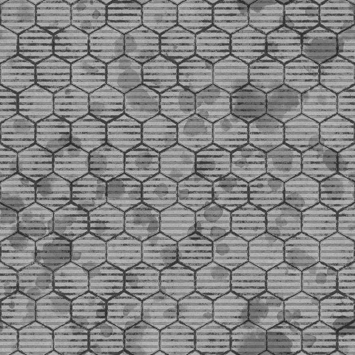 Grey Hexagon Concrete Pavement PBR Texture