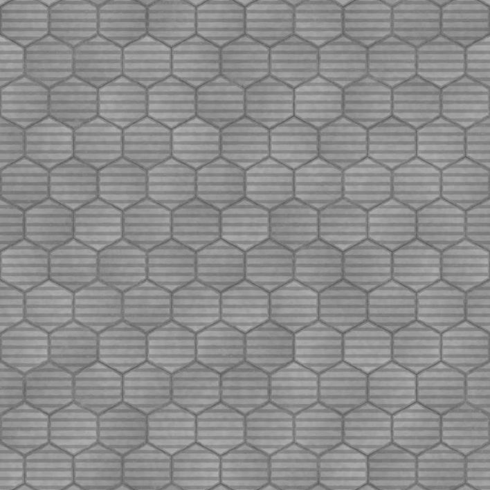 Grey Hexagon Concrete Pavement PBR Texture